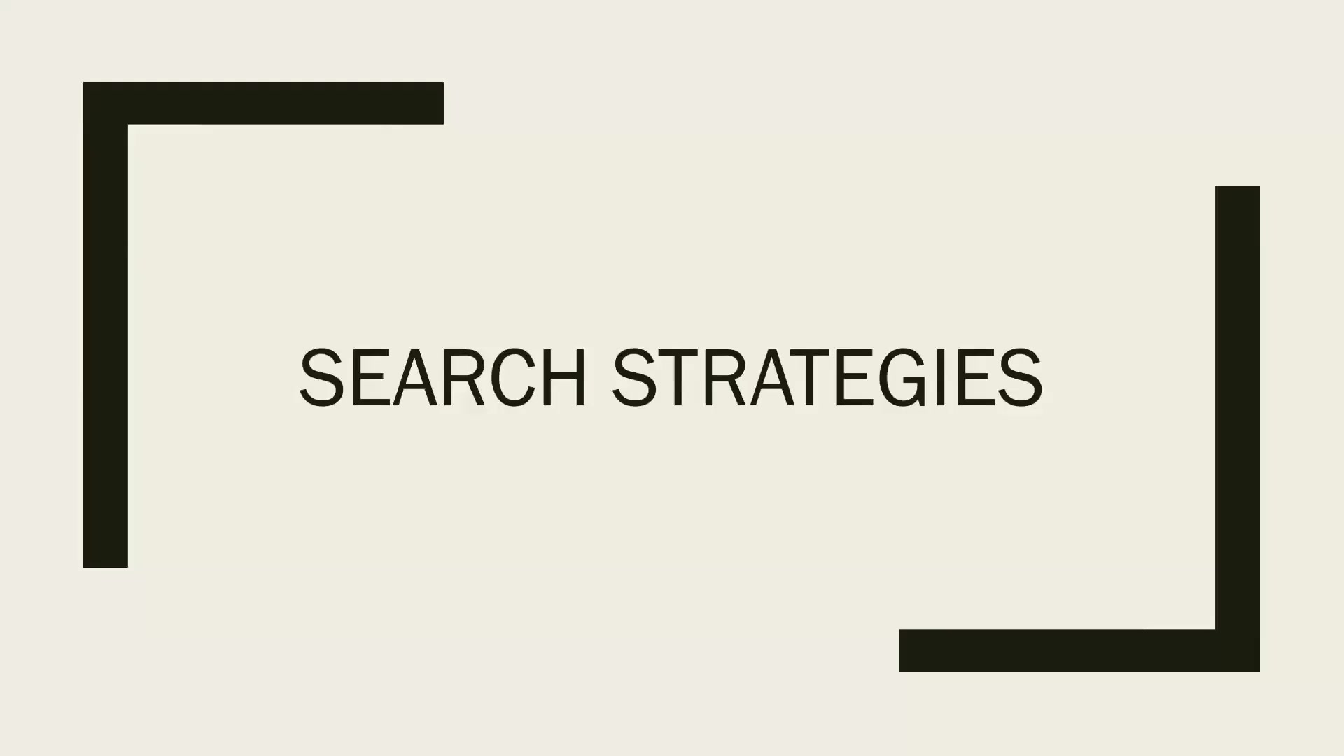 Search Strategies